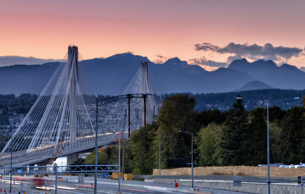 Port Mann Bridge at dusk,Vancouver,Canada – ReNew Canada