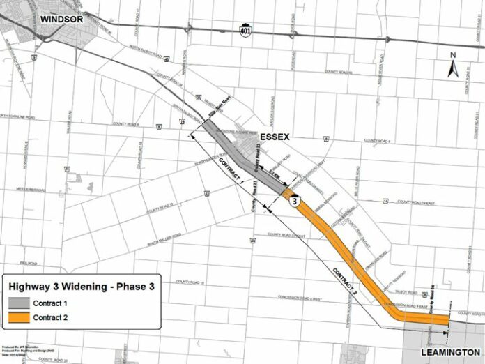 Map-of-Highway-3-Widening-Contract-1-and-2-project – ReNew Canada