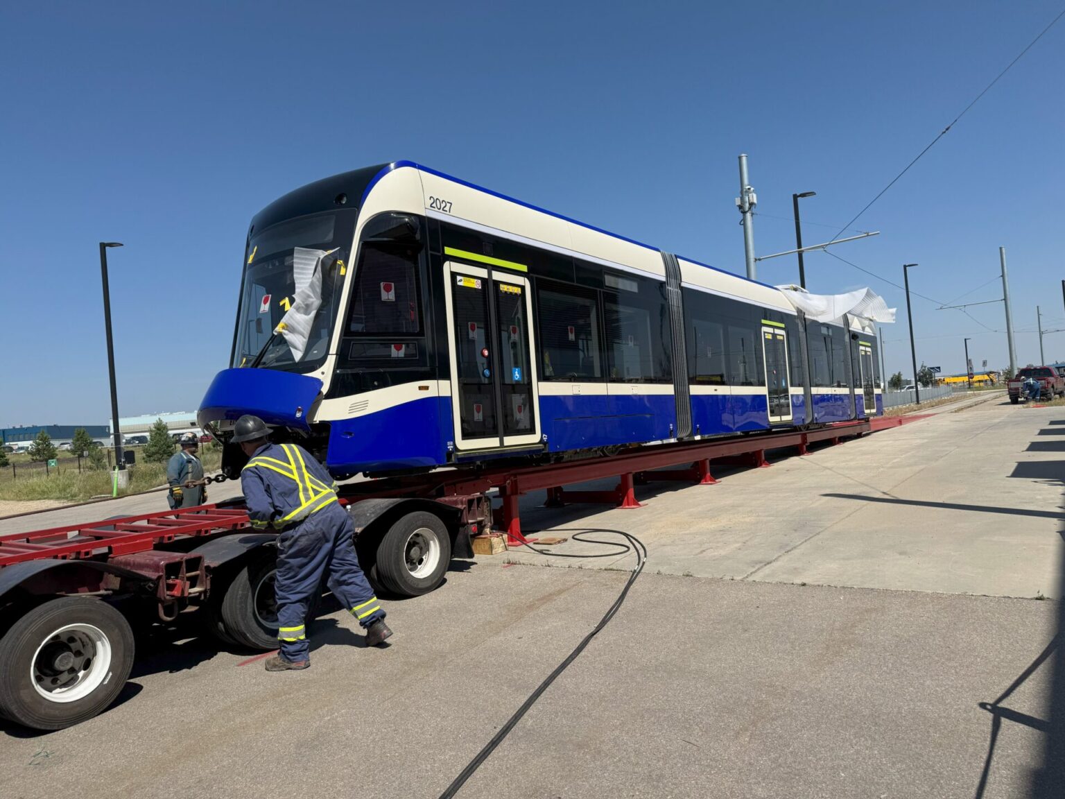 First Light Rail Vehicle for Valley Line West arrives in Edmonton ...